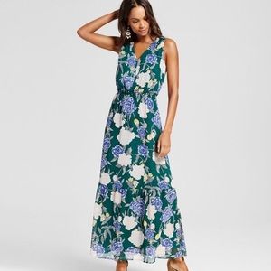 Merona | Dresses | Merona Emerald Floral Maxi Dress | Poshmark